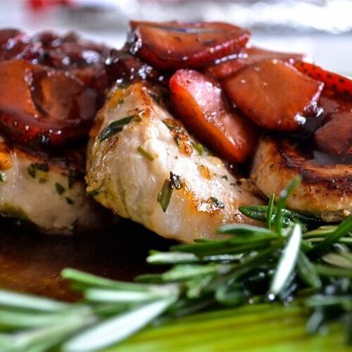 Pork Chops with Balsamic Strawberry Sauce