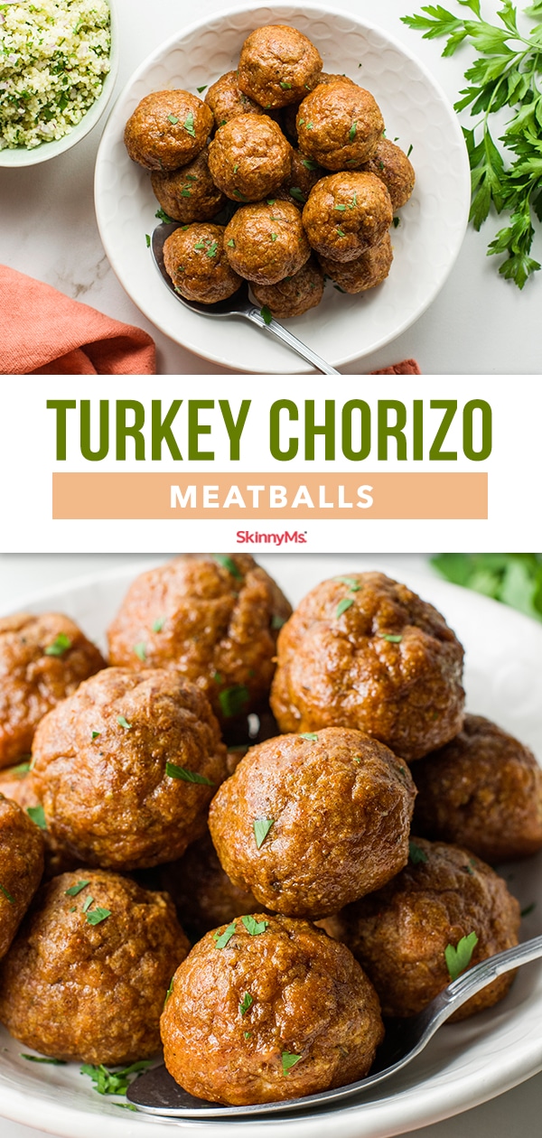 Turkey Chorizo Meatballs | Skinny Ms.