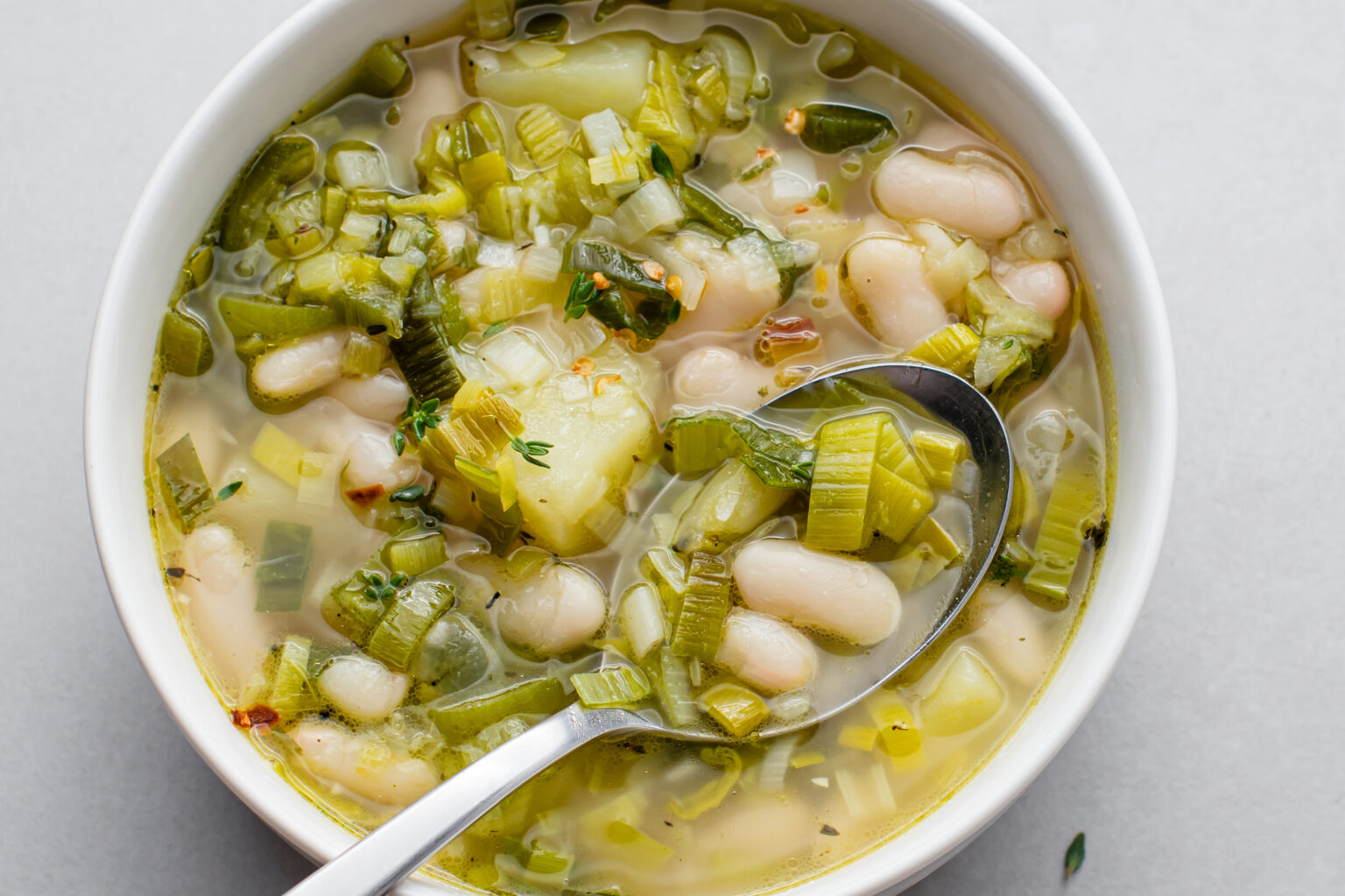 Super-Satisfying and Spicy Leek and White Bean Stew