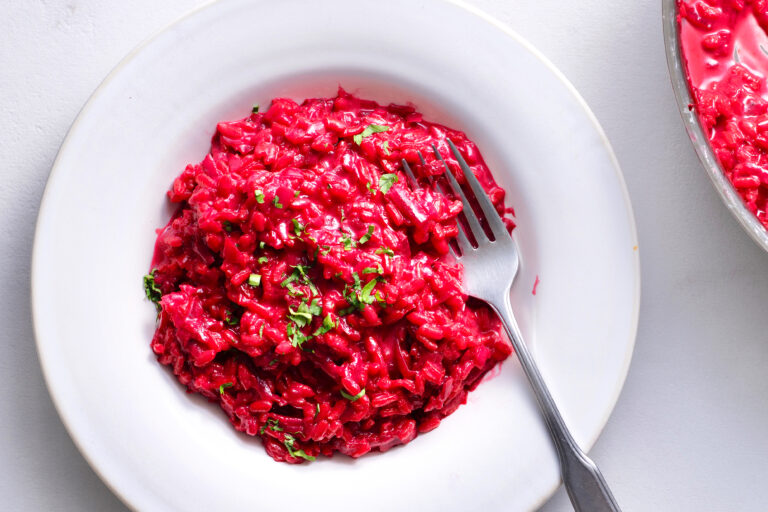 Add Some Excitement Back Into Dinner with Vibrant Pink Vegan Risotto