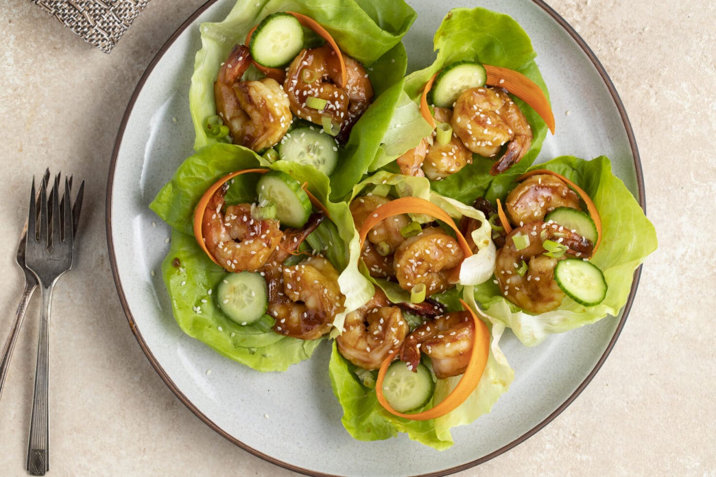 Teriyaki Shrimp Lettuce Wraps (Just 6 Ingredients Required!)