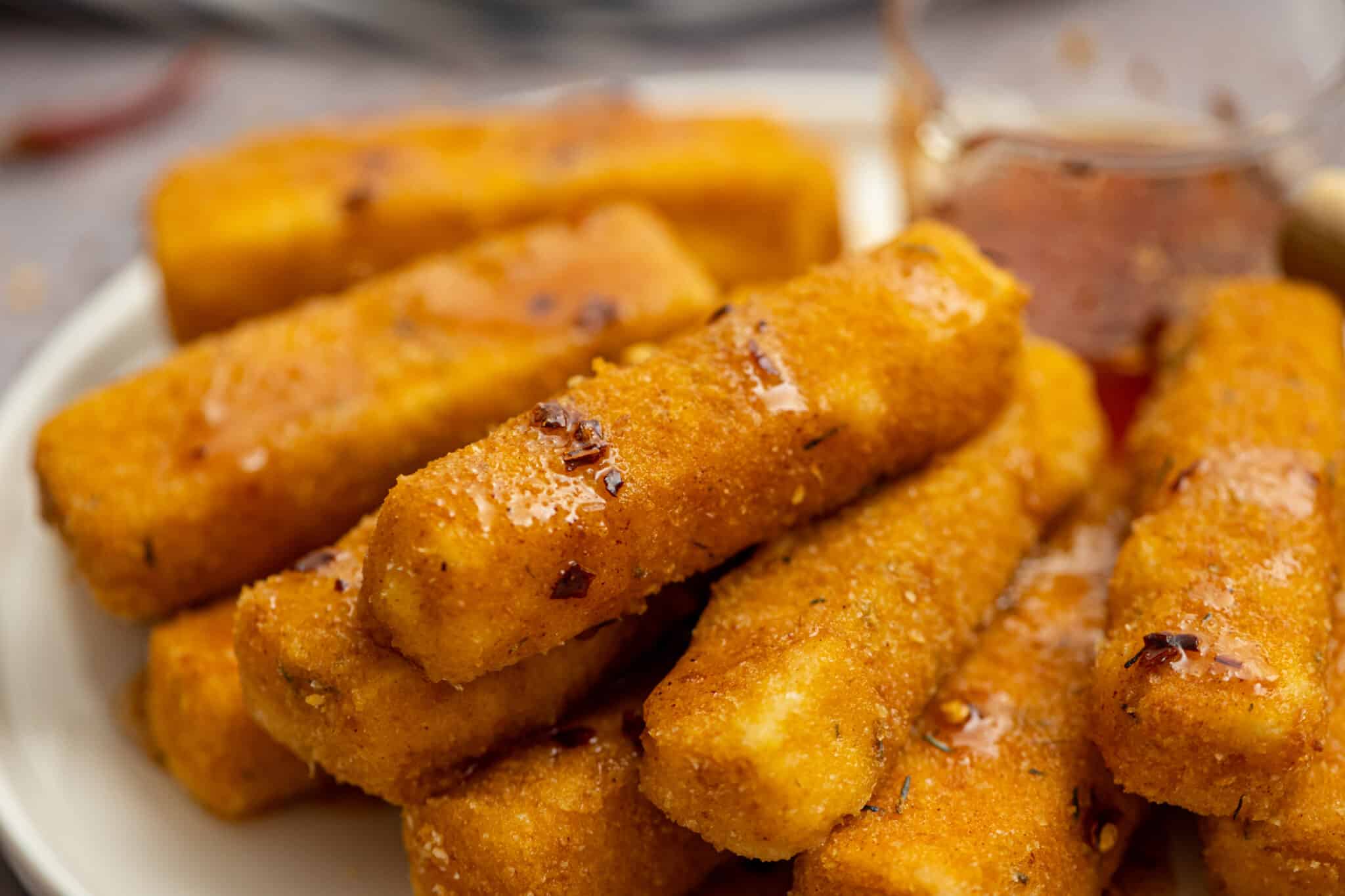 Baked Feta Sticks with Hot Honey Dip | Skinny Ms.